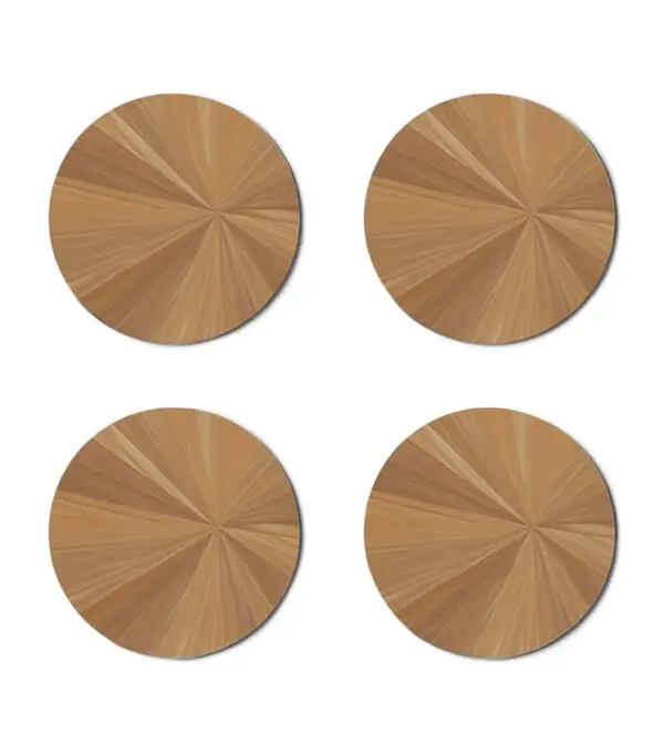 HESTIA Set Of 4 Soleil Round Coasters - Metallic