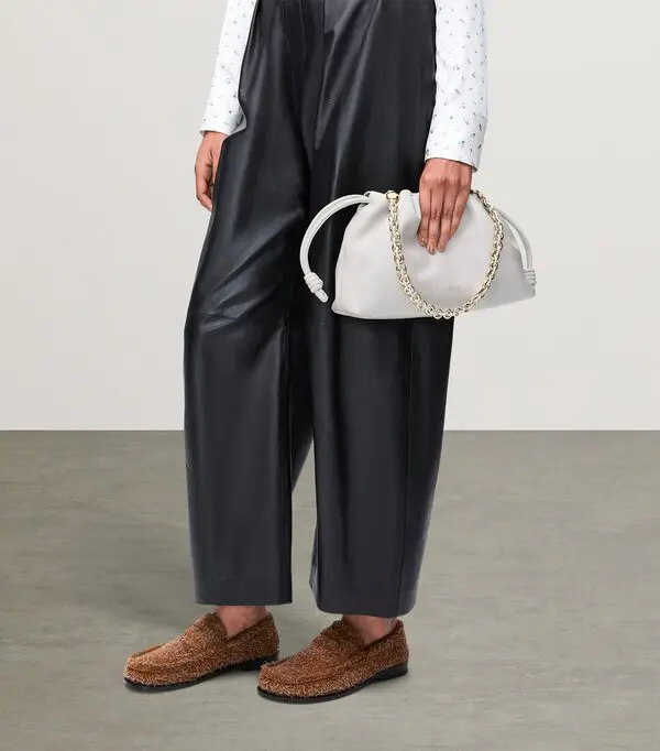 Loewe Medium Leather Flamenco Shoulder Bag - Grey