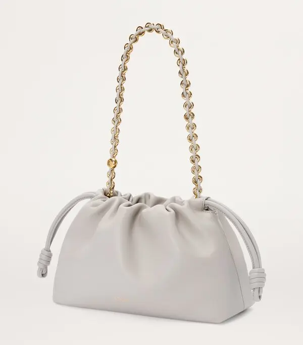 Loewe Medium Leather Flamenco Shoulder Bag - Grey