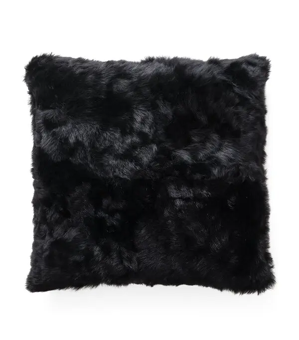 Ralph Lauren Shearling Brighton Throw Cushion - Black
