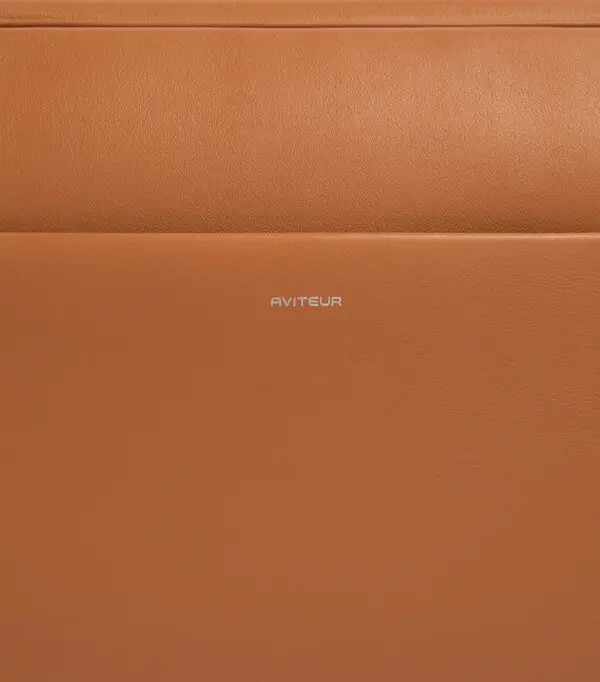AVITEUR Calfskin Leather Laptop Sleeve With Trolley Sleeve