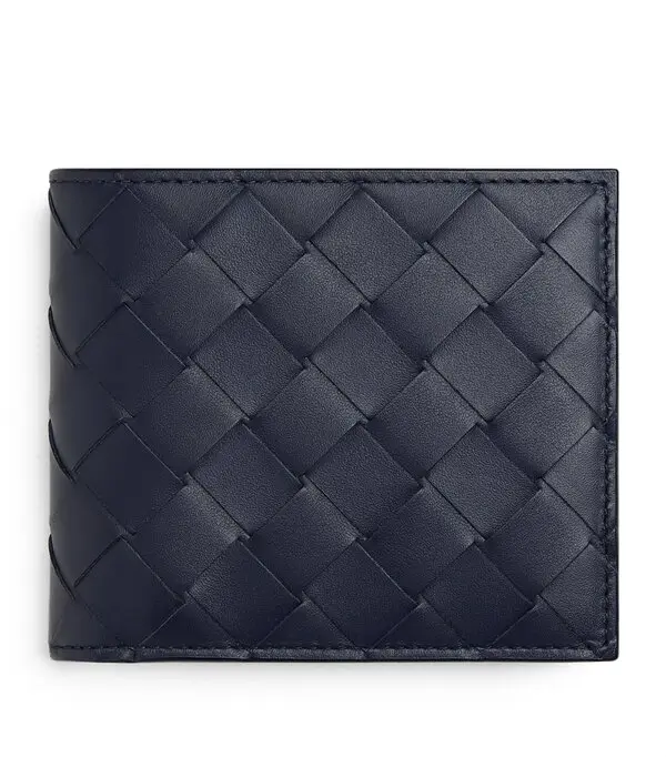Bottega Veneta Leather Intrecciato Bifold Wallet - Green