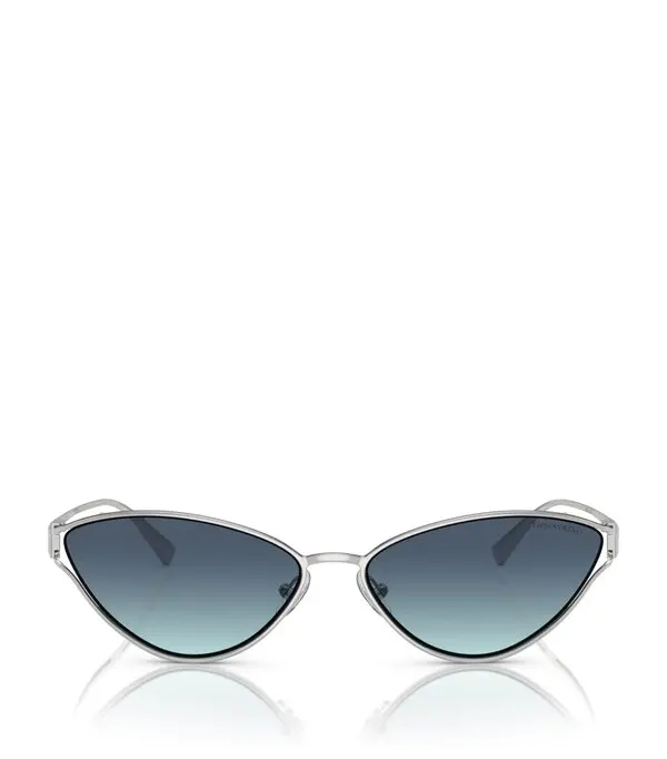 Tiffany & Co. Metal Cat Eye Sunglasses - Silver