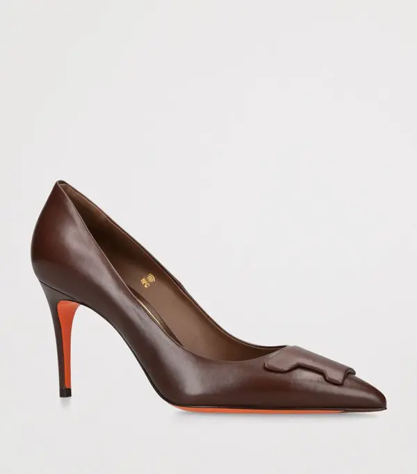 Santoni Leather Sibille Pumps 85 - Brown