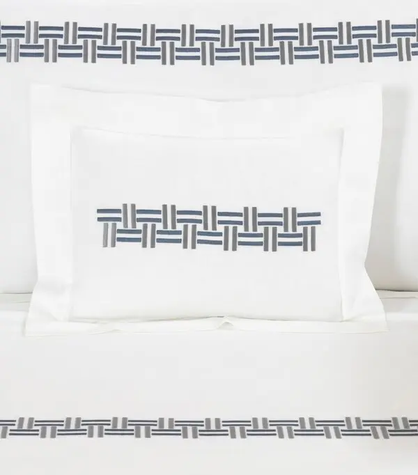 Frette Basket Weave Boudoir Pillowcase - Blue