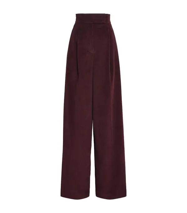 Max Mara Corduroy Wide-leg Trousers - Red