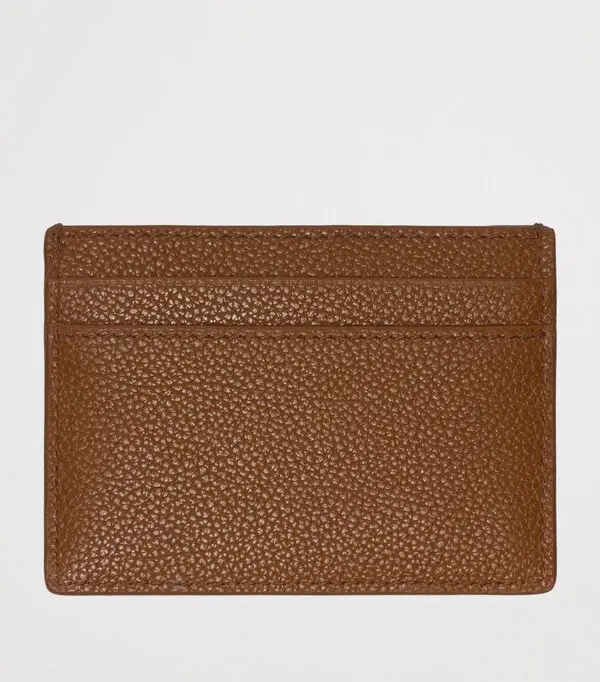 Burberry Leather Engraved Card Holder - Brown
