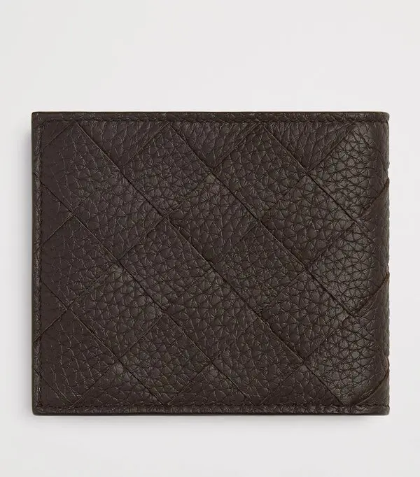 Bottega Veneta Leather Intrecciato Bifold Wallet - Brown