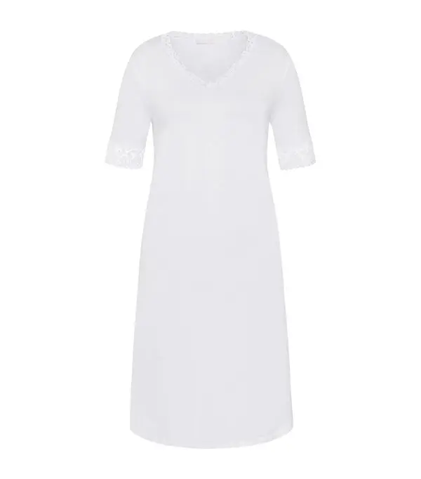 Hanro Cotton Lace-trim Moments Nightdress - White