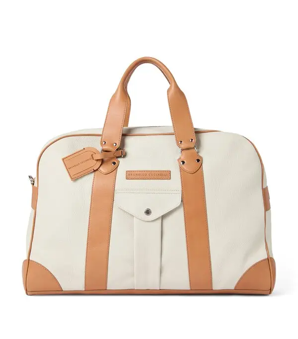 Brunello Cucinelli Leather Travel Bag - White