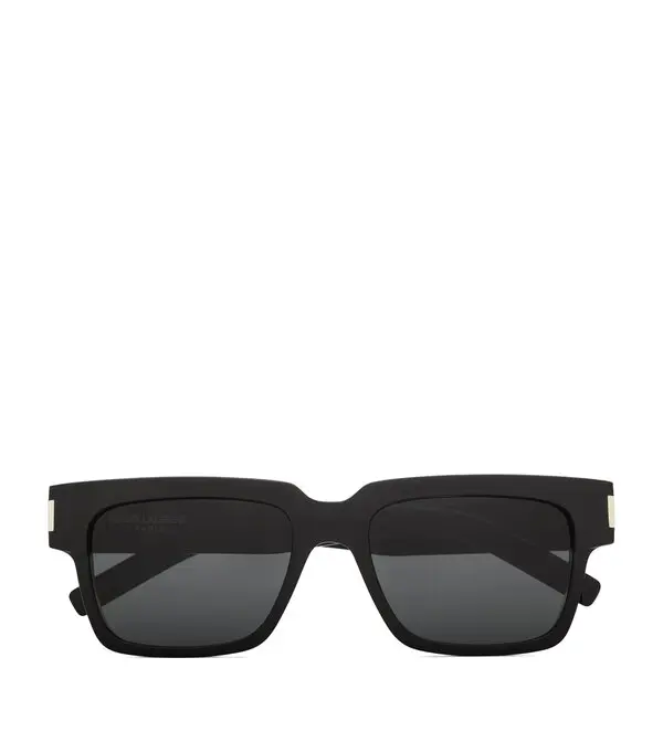 Saint Laurent Rectangular Wellington Sunglasses - Black