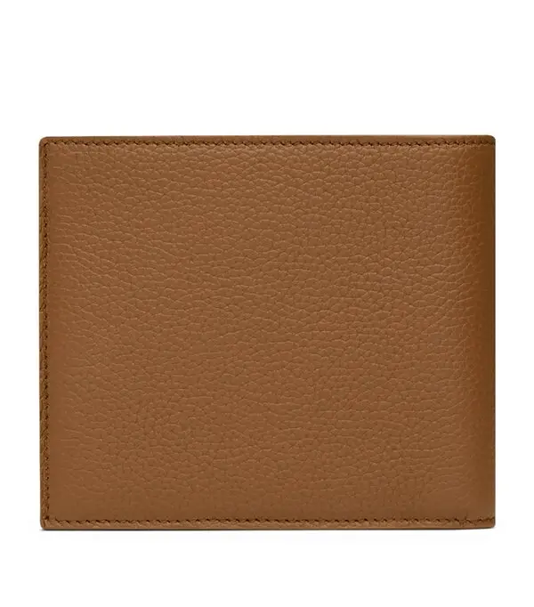Saint Laurent Leather Cassandre Bifold Wallet - Brown