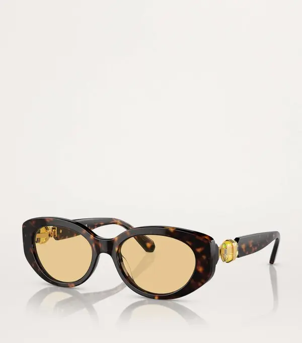 SWAROVSKI Sk6002 Oval Sunglasses - Brown