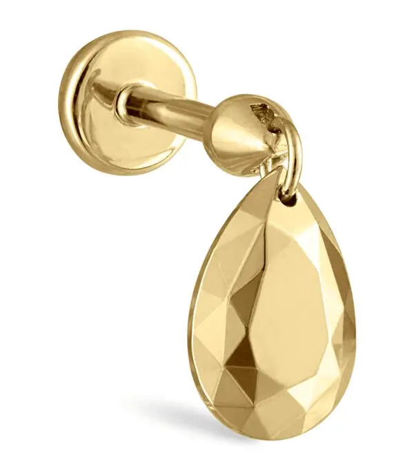 MARIA TASH Faceted Pear Threaded Charm Earring - Gold