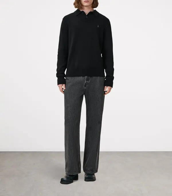 ALLSAINTS Statten Polo Sweater - Black