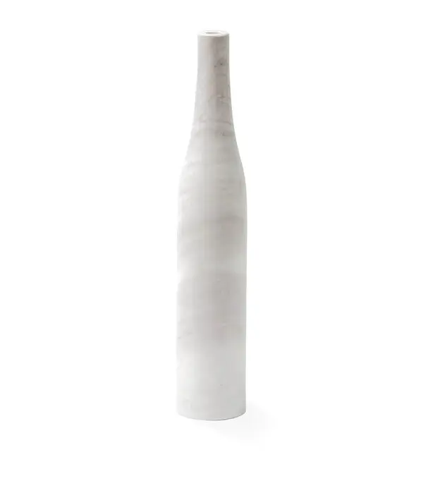 POLSPOTTEN Marble Heritage Bottle Candle Holder - White