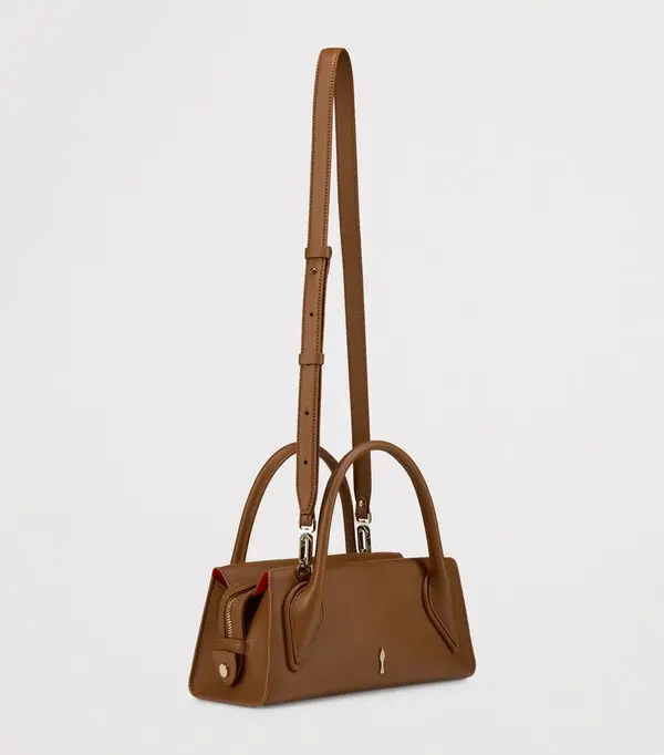 CHRISTIAN LOUBOUTIN Venus Mini Leather Crossbody Bag - Brown
