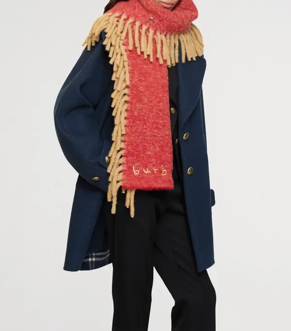 Burberry Alpaca Wool-blend Happy Scarf - Red