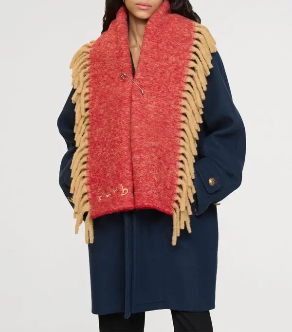 Burberry Alpaca Wool-blend Happy Scarf - Red