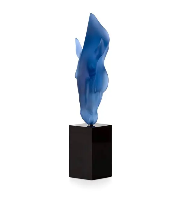 Lalique X Nic Fiddian-green Crystal Still Water Sculpture - Blue