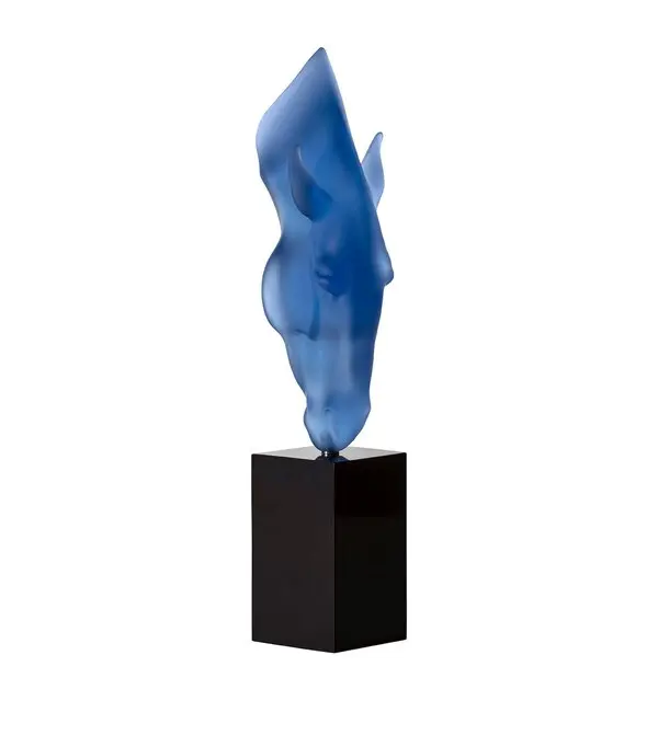 Lalique X Nic Fiddian-green Crystal Still Water Sculpture - Blue