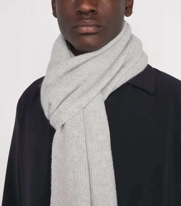 LE BONNET Lambswool Classic Scarf - Grey