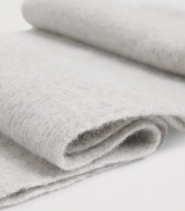 LE BONNET Lambswool Classic Scarf - Grey