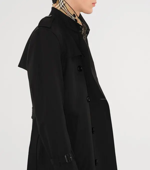 Burberry Kensington Heritage Mid-length Trench Coat - Black