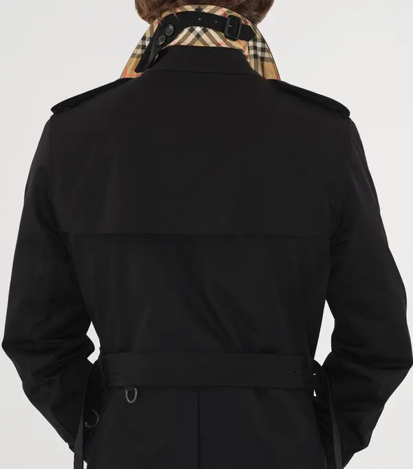Burberry Kensington Heritage Mid-length Trench Coat - Black