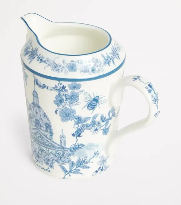 Harrods Bone China Toile Creamer - Blue