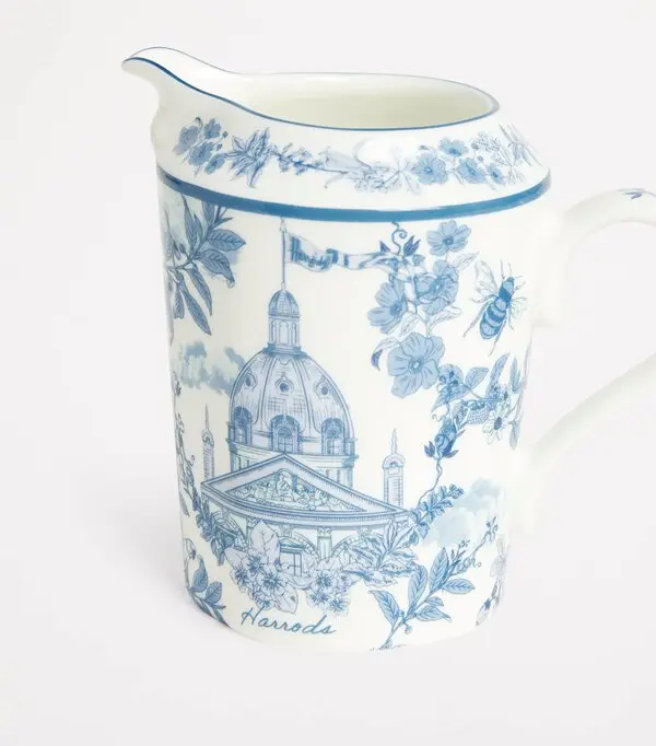 Harrods Bone China Toile Creamer - Blue
