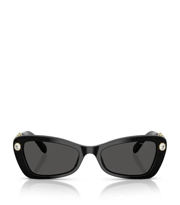 SWAROVSKI Acetate Sk6033 Sunglasses - Black