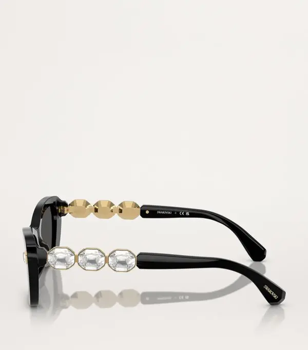 SWAROVSKI Acetate Sk6033 Sunglasses - Black