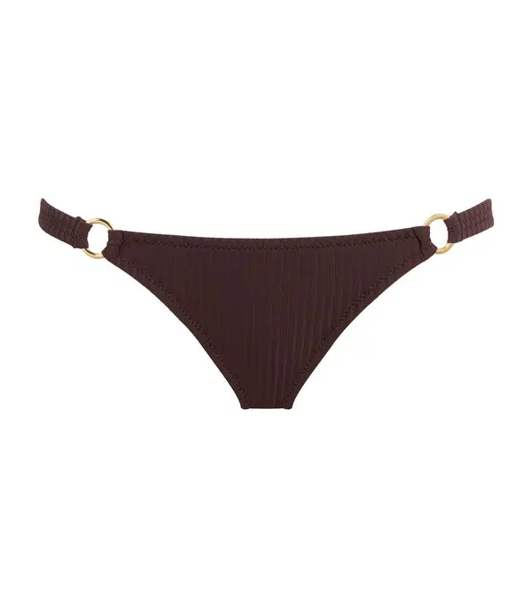 Melissa Odabash Ribbed Montenegro Bikini Bottom - Brown