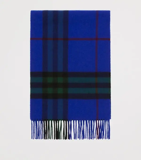 Burberry Cashmere Check Scarf - Blue
