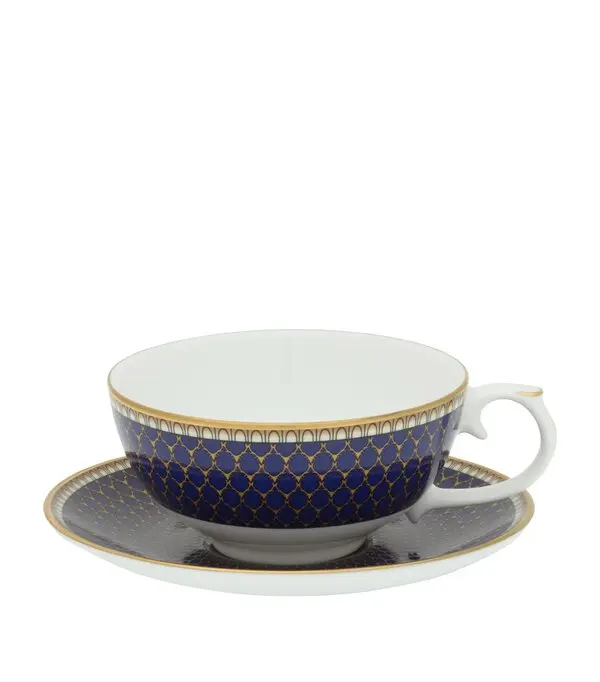 Halcyon Days Antler Trellis Tea For One Set - Blue