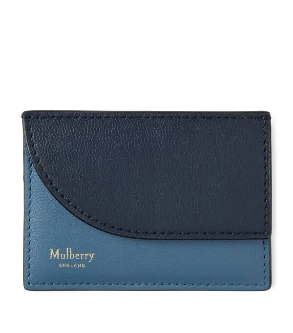 Mulberry Leather Compact Card Holder - Blue