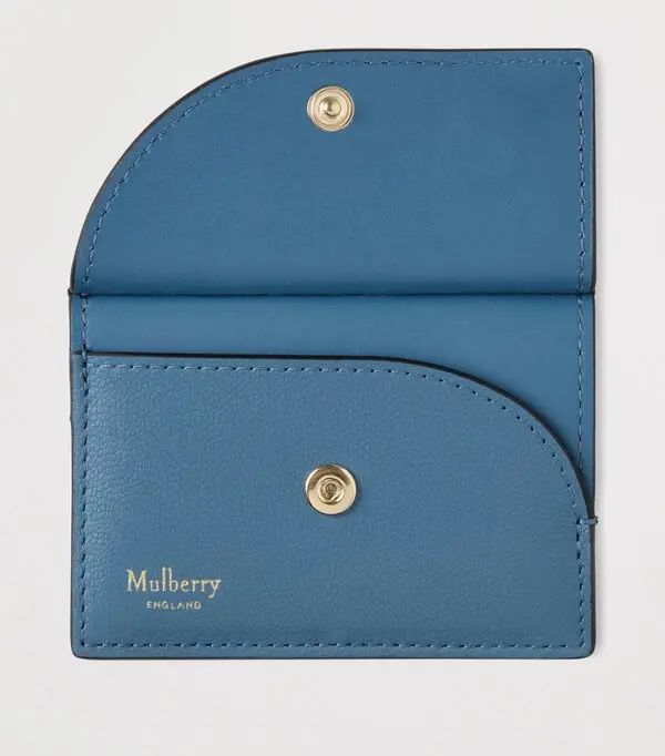 Mulberry Leather Compact Card Holder - Blue