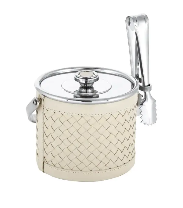 RIVIERE Leather Menfi Ice Bucket - Ivory
