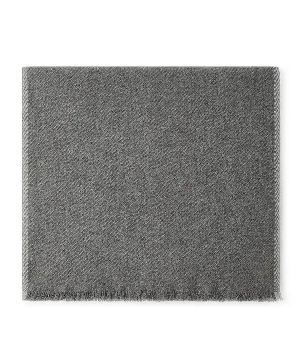 Brunello Cucinelli Cashmere Logo Scarf