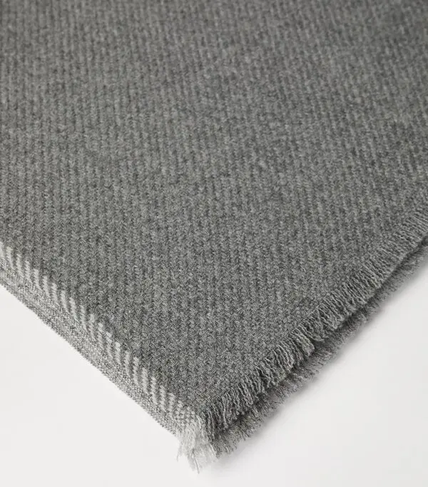 Brunello Cucinelli Cashmere Logo Scarf
