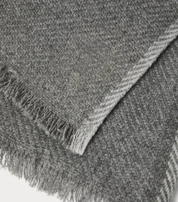 Brunello Cucinelli Cashmere Logo Scarf