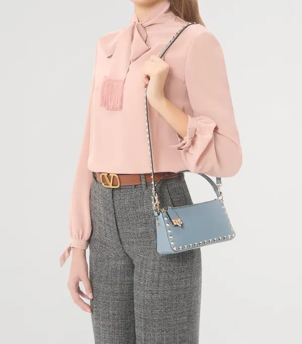 Valentino Garavani Small Leather Rockstud Shoulder Bag