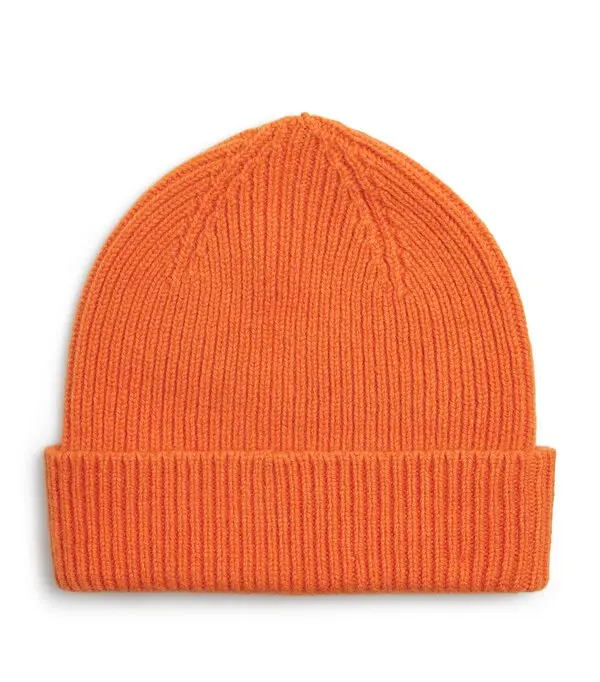 LE BONNET Lambswool-caregora Classic Beanie - Orange