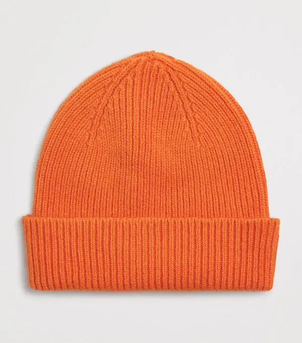 LE BONNET Lambswool-caregora Classic Beanie - Orange