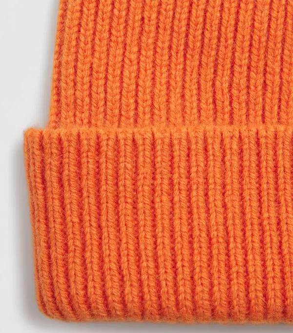 LE BONNET Lambswool-caregora Classic Beanie - Orange