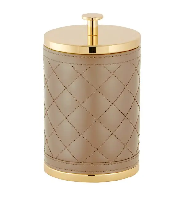 RIVIERE Large Quilted Round Box - Neutral