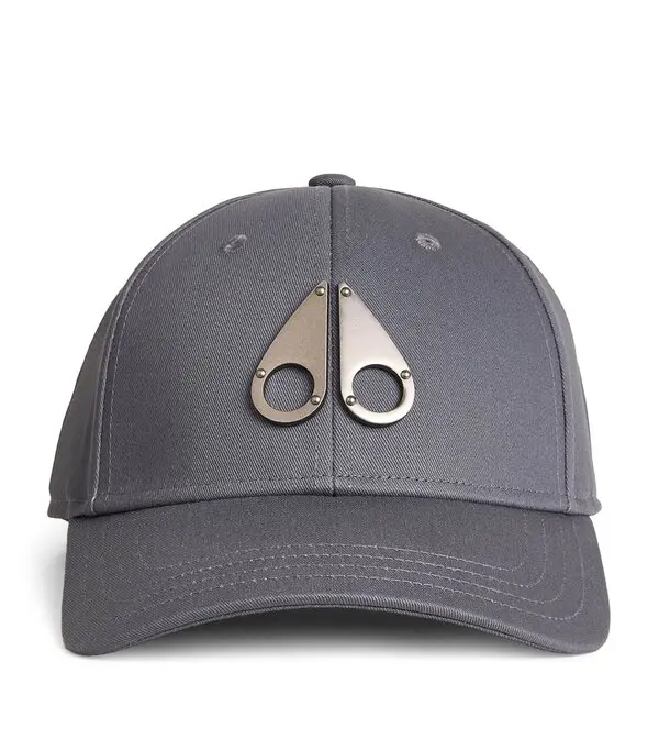 Moose Knuckles Cotton Baseball Cap With Logo - Grey