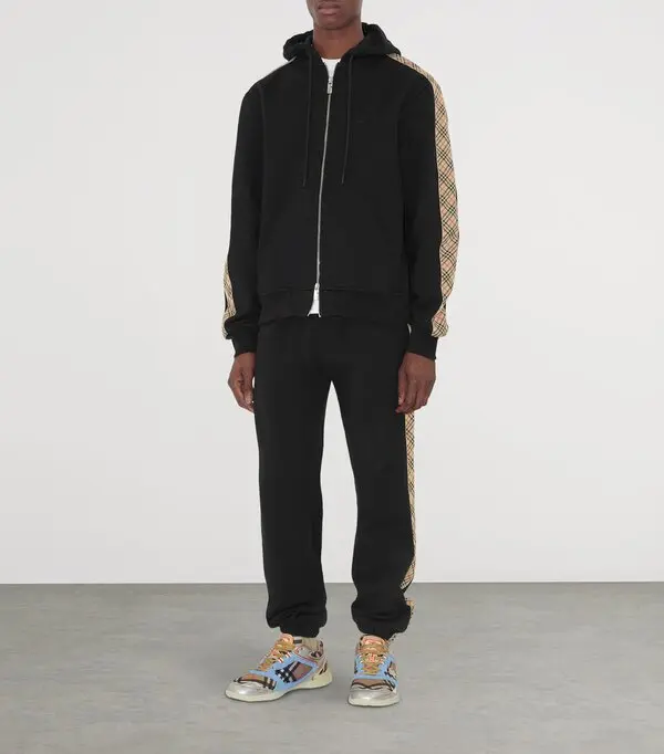Burberry Cotton Check-trim Sweatpants