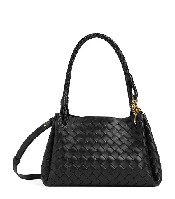 Bottega Veneta Leather Parachute Shoulder Bag - Black